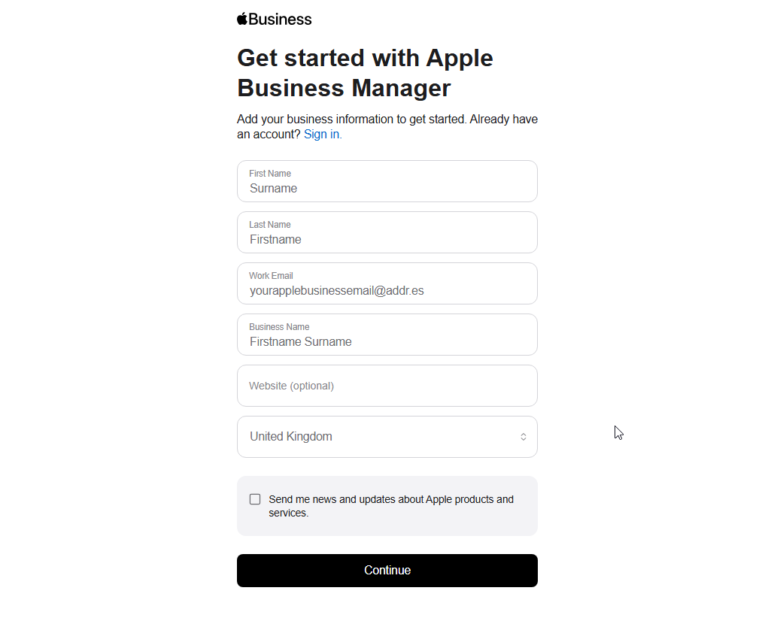 Creating an Apple Business Manager account as an Individual – James Vincent